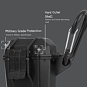 PELICAN - Marine Series Case - Compatible with AirPods 1-2 - Waterproof - Military Drop Protection - Black