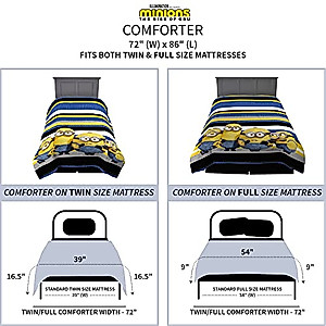 Franco Kids Bedding Super Soft Microfiber Reversible Comforter, Twin/Full, Minions The Rise Of Gru