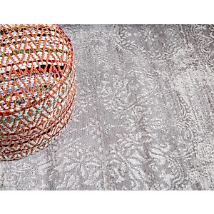 Unique Loom Sofia Collection Area Rug - Grand (4' 1" x 6' 1" Rectangle, Light Gray/ Ivory)