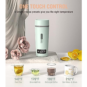 Travel Portable Electric Kettle Small with Temperature Control and LCD Display,304 Stainless Steel BPA Free Travel Tea Kettle with Auto Shut-Off for Road trip, business trips, camping by buways