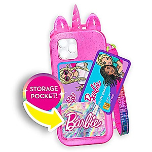Barbie Unicorn Play Phone Set with Lights and Sounds, Unicorn Phone Case and Wristlet, Toy Cell Phone for Kids, by Just Play , Pink