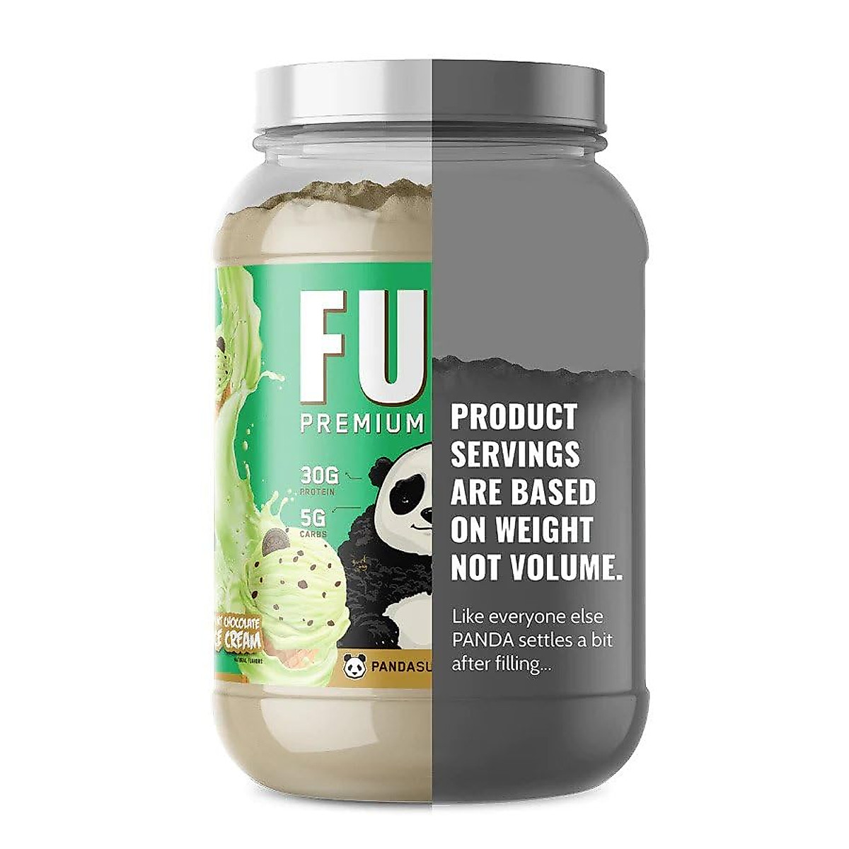 Underground Bio Labs Panda Fuel Premium Protein Non-GMO Whey,Hydrolyzed Collagen,Casein,Probiotics,Enzymes, Keto Friendly,Time Release, 25 Servings (Mint Chocolate Ice Cream)