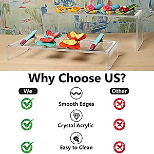 Acrylicum Acrylic Display Riser 6 units (8",8.5",9") 4mm Thickness, with wiping Cloth – Lightweight & Transparent in Different Sizes- Ideal for Trophies, Showpieces, Cupcake Holder & Candy Bar