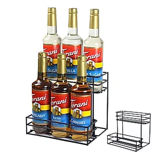 MCSAPIL Coffee Syrup Rack (6 Bottle Capacity)，Coffee Syrup Organizer for Coffee Bar,Kitchen.Small Wine Rack for Bar,Family,Storage for Syrup, Wine, Dressing
