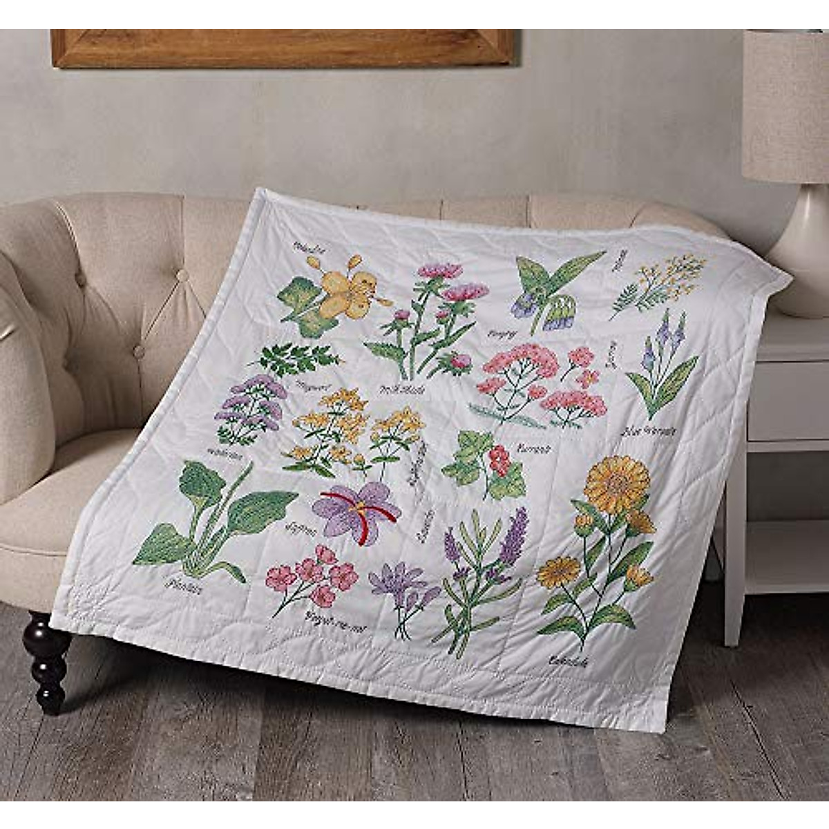 Bucilla Wildflower Botanical Lap Quilt