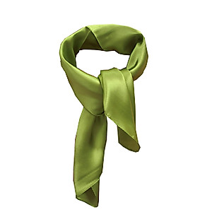 nania Silk square scarf pure color head scarf blend neckerchief (sage)