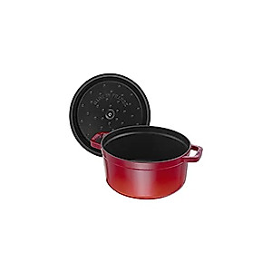 STAUB 1004228 Cast Iron Cocotte, Cherry, 30 cm