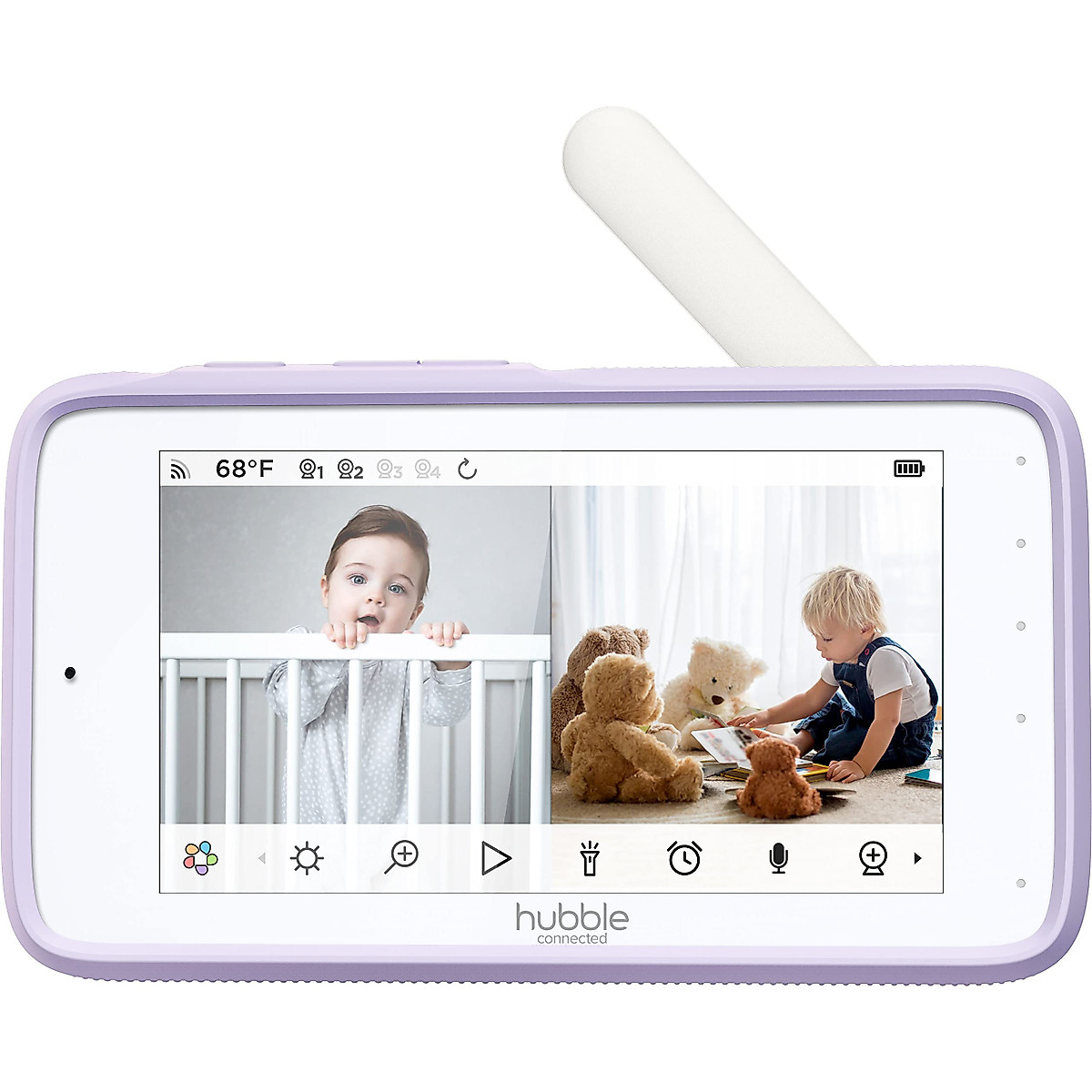 HUBBLE CONNECTED Nursery Pal Deluxe 5" Smart HD Twin Baby Monitor and 2 Cameras with Built-in Rechargeable Batteries to Use at Home Or On The Go