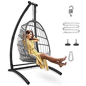 G TALECO GEAR Hammock Chair Stand,Heavy-Duty Steel Hammock Stand,Multi-Use Swing Stand for Outdoor Indoor，Hammock Chair not Include… (C Type)