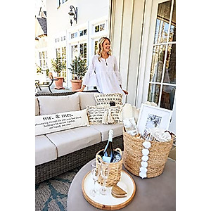 Mud Pie, Cream, Wedding Mrs. Definition Pillow, 35" x 11", 1 Count (Pack of 1)