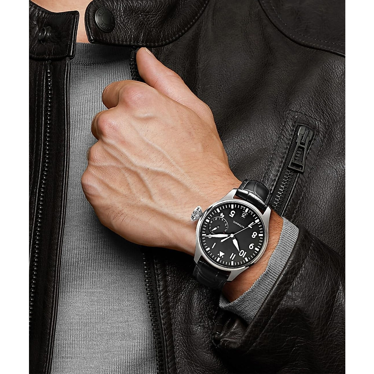 REZERO Leather Watch Bands for Men, Quick Release Watch Straps, Luxury Italian Alligator Grain Embossed Band Replacements 19mm 20mm 21mm 22mm