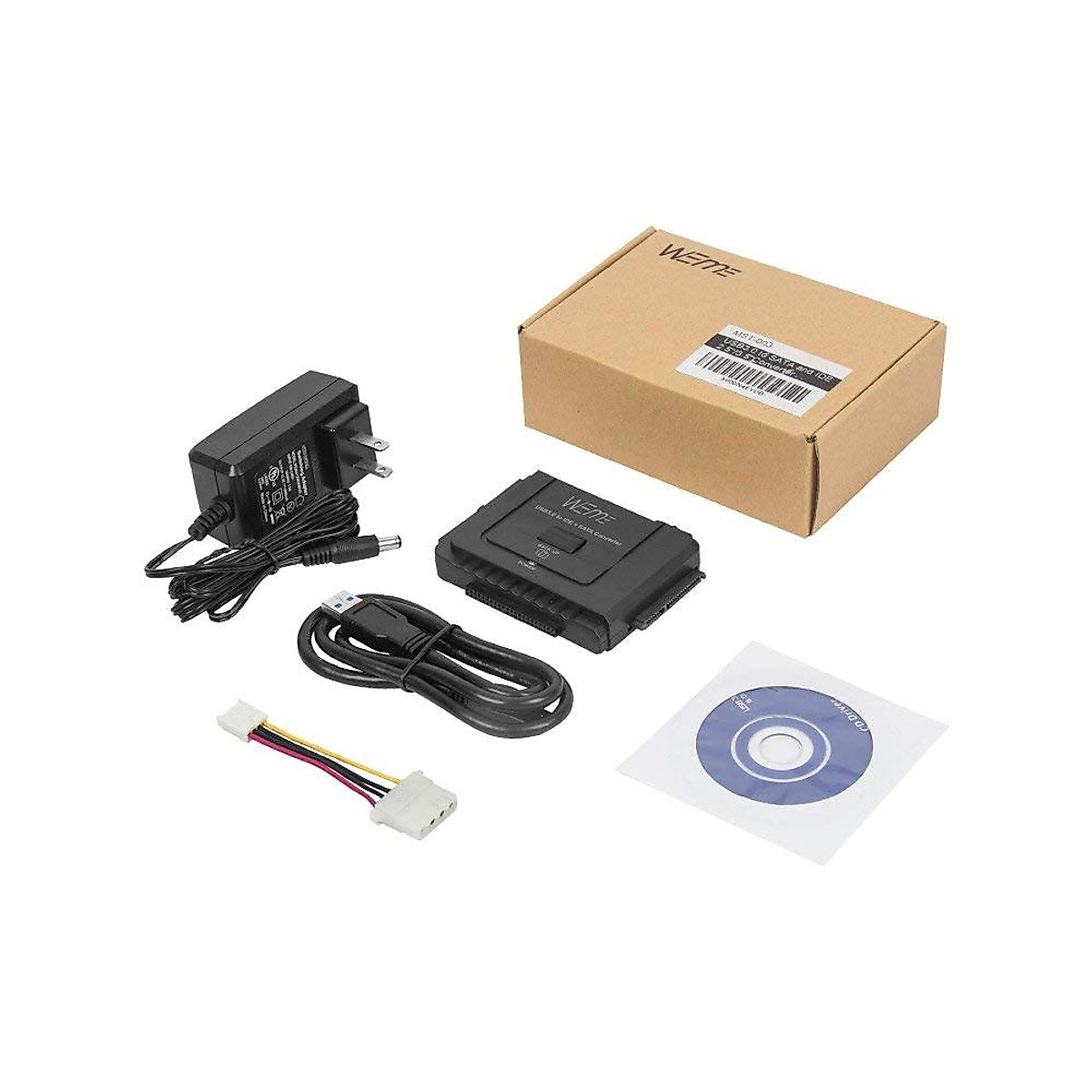 WEme USB 3.0 to SATA/IDE Adapter with Universal 2.5/3.5 Hard Drive Disk Converter for HDD/SSD & IDE HDD Support 6TB and One-Touch Backup Include 12V 2A Power Adapter + USB 3.0 Cable for Laptop