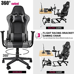 Minneer Flight Racing Joystick Bracket with Gaming Chair Compatible with Logitech/Thrustmaster X56 X52 A10C Hotas Warthog (Include Joystick Mount Base + Stand + Pedal Mount)