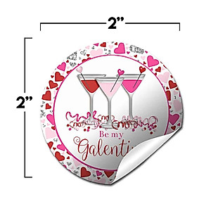 Gal Pal Girlfriend Galentine Valentine Party Favor Sticker Labels for Women, 40 2" Party Circle Stickers by AmandaCreation, Great for Classroom Valentines, Envelope Seals, Gifts & Treats