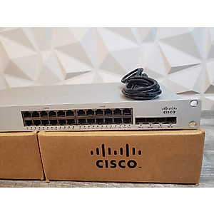 Cisco Meraki MS220-24P-HW 24 Port PoE 4 SFP Gigabit Network Switch (Renewed)