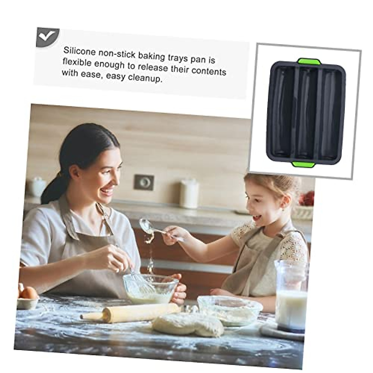 SOLUSTRE 2pcs Bread Mold French Bread Loaf Silicone Bakeware Nonstick Bakeware Silicone Baguettes Toast Baking Pans Oven Bread Bakeware Non-stick French Bread Mold 3 Wave Bread Mold Cake