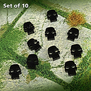 LITKO Mini Skulls | Tiny Skull | Wound | Casualty | Death | Board Game | Role Play Game | Miniature Wargames | Compatible with Dungeons & Dragons, 40K (Black)