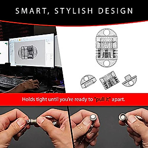 ZeroHour MQR Magnetic Quick Release Keychain Fob for Keys, Bags, Purses and Belt – Ultra Strong Magnet with Premium Rings for Fast Access to Keys (1, Sandblasted Titanium)