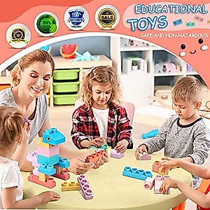 Soft Building Block Sets for Kids Aged 18 months to 6 years old.Top STEM Building Blocks for preschool.Large Construction Block Toys for Toddler to Improve Imagination、Creativity、Hands-on Ability
