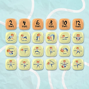 Skywin-Exercise Dice, Fun 1 Pack Workout Dice for Kids Solo or Group Classes, 6-Sided Foam Fitness Dice for Home, Classroom and Physical Education Learning