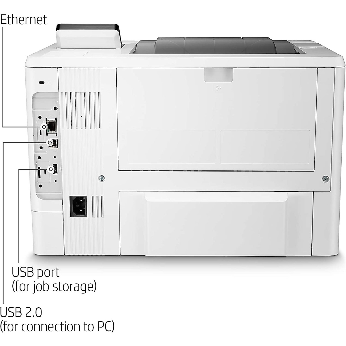 HP Laserjet Enterprise M507n Single-Function Wired Monochrome Laser Printer - Black/White Print Only - 2.7" LCD, 45 ppm, 1200 x 1200 dpi, Manual Duplex Printing, USB and Ethernet, Cbmou Printer Cable
