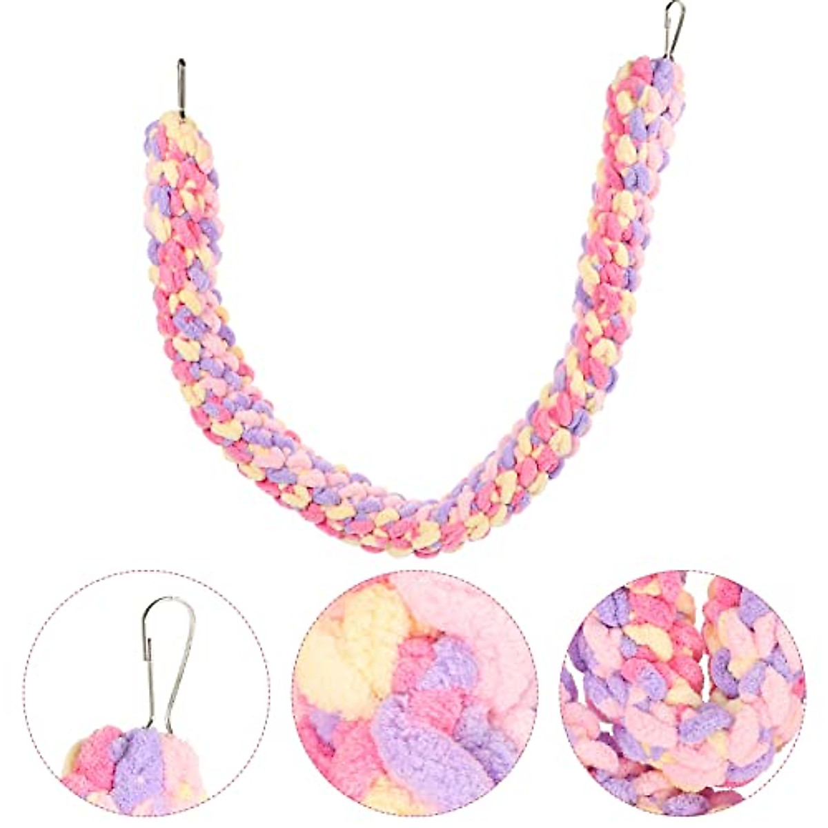 Mikikit Sugar Glider Climbing Rope Hamster Swing Toy Hamster Toy Woven Rat Toy Sugar Glider Toy Hanging Guinea Pig Toy Bird Cage Bird Swing Parrot Cage Toy Chew Hanging Toys Cotton Rope