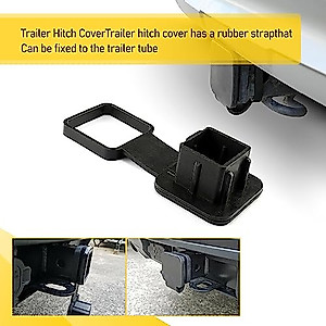 Sodcay 1 PC Car Trailer Cover, 2In Trailer Hitch Covers, Square Plug Protection Cap, Traction Cover, for Toyota Ford Jeep Chevrolet Nissan Dodge (Black)