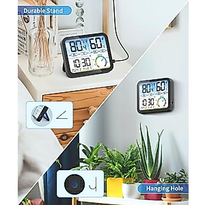 VOCOO Digital Indoor Room Thermometer - 5.8'' Extra Large Display Temperature Humidity Sensor with Accurate Temp Humidity Gauge Monitor, Calibration, Max & Min Records, Comfort, Backlit, Date & Clock