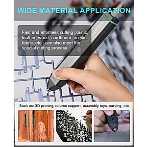 Generic Portable Ultrasonic Cutter 30W 40KHZ for Leather 3D Printing Plastic DIY Cutting, with 40pcs Replacement Knife and Fixtures, Black