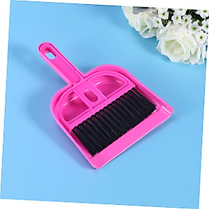 COOLHIYA Household Supplies Sofa Brooms Mini Hand Broom Duster Cleaning Tools Portable Cleaning Brush and Dustpan Small Table Broom Dust Pan Cleaning Utensils Computer Broom Mini Brush Rosy