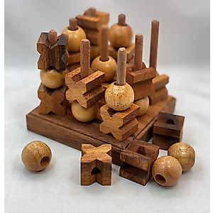 Tic-Tac-Toe 3D Strategy Wooden Game