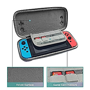 HPJYJ Carry Case for Nintendo Switch, 10 Game Cartridges, Protective Case for Nintendo Switch, Nintendo Switch Bag, Carrying Case Compatible with Switch Console & Accessories