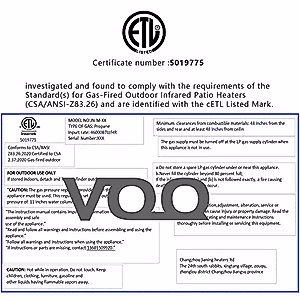 Natural Gas Patio Heater,Outdoor Heater For Natural Gas Adjustable Height, Between 140-200cm(55-78in),Includes 12 Ft-Long Natural Gas Hose,Passed cETL Certification,This Allows You To Have A P