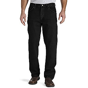 Wrangler mens Trail Trekker Relaxed Fit Jeans, Overdyed Black, 34W x 30L US