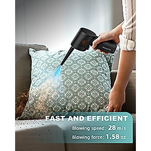 Koonie Cordless Air Duster, Battery Operated Computer Cleaning Duster, Portable Replaces Compressed Air Cans, 6000mAh 10W Fast Charging Air Blower, No Gas for Computer Keyboard, Car, Pet House