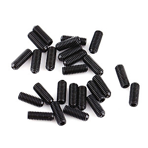 Oumefar 200Pcs Screws Grade Carbon Steel M3 Black Cup Point Screw Assortment Steel Set Screw Hex Socket Set Screw Bolts Nut Bolt Assortment Used for Industry
