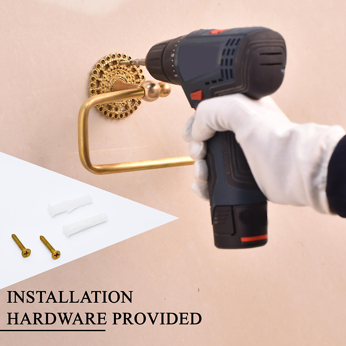 IndianShelf Boho Antique Brass Toilet Paper Holder - Gold Toilet Paper Holder- Vintage Kitchen Paper Holder - Bathroom Tissue Roll Holder - Mounted Toilet Paper Holder - Bathroom Accessories- Floral