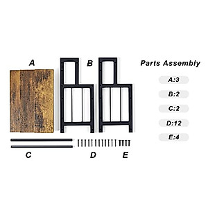 HYNAWIN Spice Rack Corner Shelf,3 Tier Wood&Metal Storage Shelf,Standing pantry Shelf For Kitchen,Bathroom,Coffee Counter Shelf Organizer With Adjustable Shelf Cabinet(Rustic Brown)