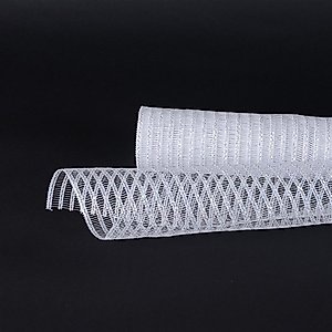 BBCrafts 21 Inch X 10 Yards Beautiful Deco Mesh Laser Eyelash for Gift Home Decor (White)