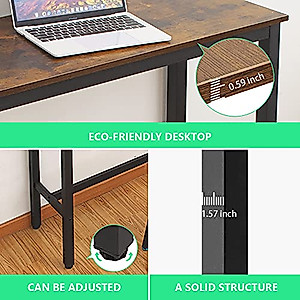 Coral Flower Kitchen Table, Heavy Duty Metal Frame, Industrial Style, for Living, Dining Room, Rustic Brown.