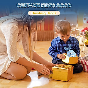 GASLIKE Kids Electric Toothbrush, U-Shaped Ultrasonic Toddler Automatic Toothbrush with Six Smart Modes Auto Whitening Toothbrush IPX7 Waterproof Design for Children Kids Toddler 2-7 Years (Blue)