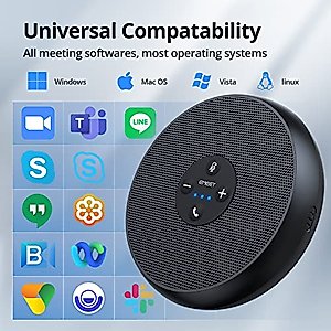 EMEET USB Speakerphone M1A Zoom Certified AI Mics 360° Voice Pickup USB Type C-A Plug&Play Fast Mute Laptop Mic&Speaker Noise Reduction Echo Cancellation Conference Computer Speakers with Microphone
