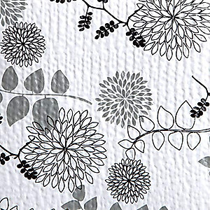 Duck Smooth Top EasyLiner Non-Adhesive Shelf Liner, 12 in x 10 ft Each Roll, Floral Midnight Bloom and White