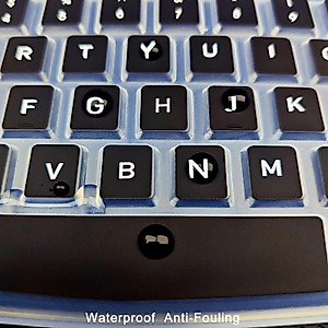 Premium Ultra Thin Silicone Full-Sized Keyboard Protector,Compatible with Logitech MK345 Wireless Keyboard, Waterproof Dustproof Keyboard Skin (Black)