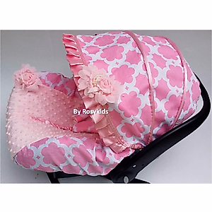 Rosy Kids Infant Carseat Canopy Cover 3 Pc Whole Caboodle Baby Car Seat Cover Kit C031200