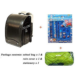 ransel randoseru japanese automatic black school bag girls and boys PU leather light weight