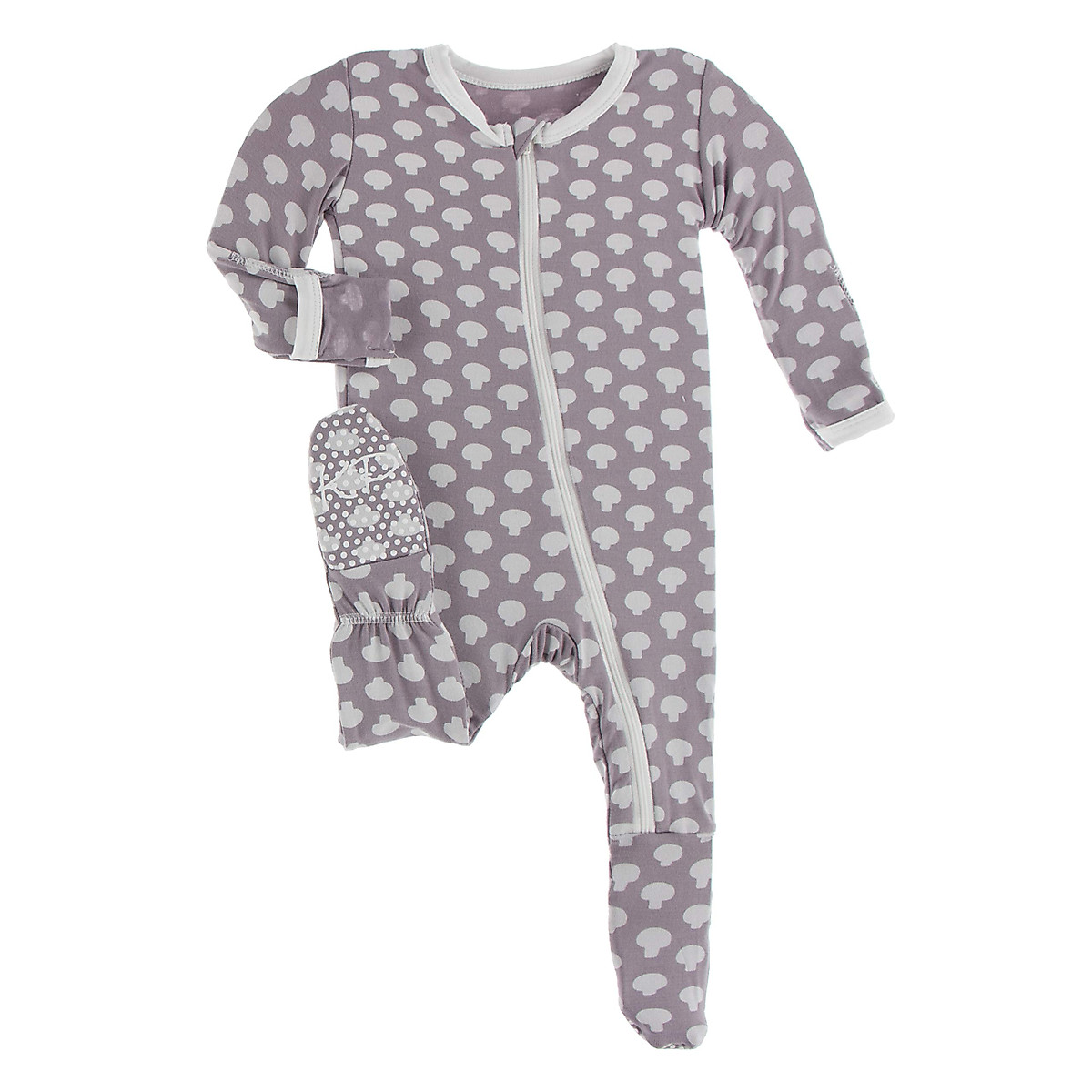 KicKee Pants Print Footie with Zipper (Infant) Quail Button Mushrooms 9-12 Months (Infant)