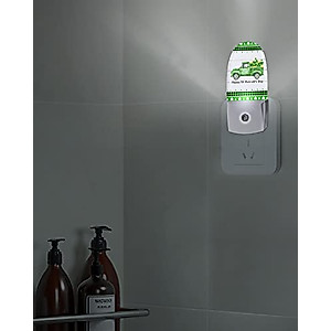 St. Patrick's Day Night Light, LED Plug in Night Light, Green Board Truck Lucky Clover Gold on Wood Night Lights with Dusk to Dawn Sensor Decorative Kids/Adults Nightlight for Bedroom Bathroom