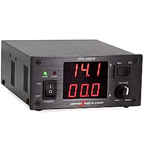 Powerwerx Variable 30 Amp Desktop DC Power Supply with Digital Meters SPS-30DM