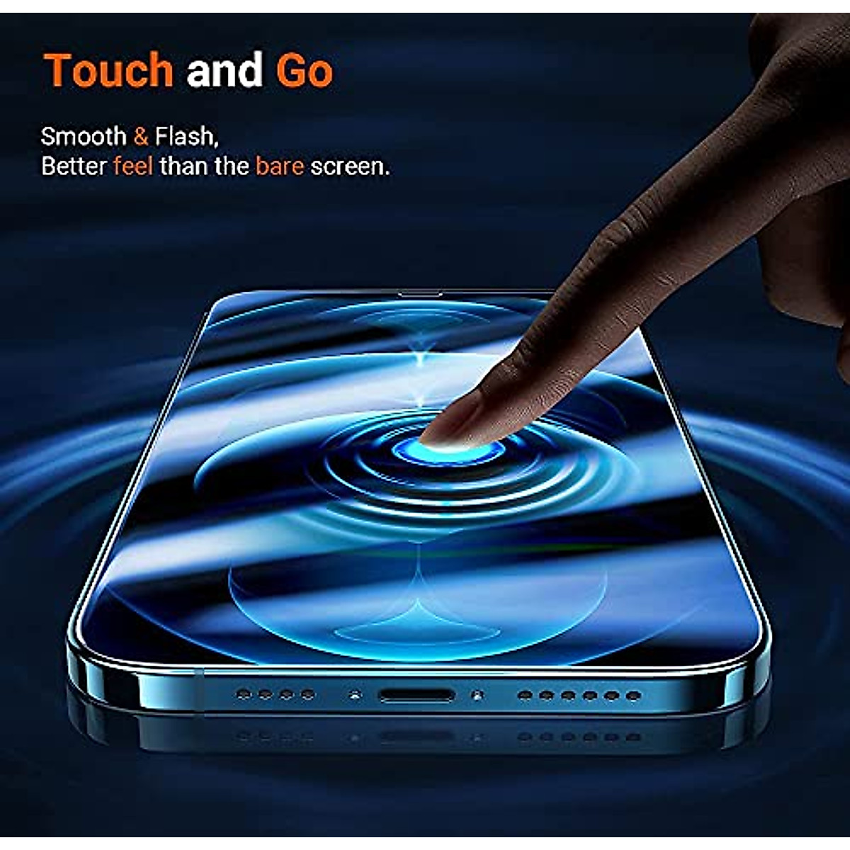 TORRAS Diamond Shield iPhone 12 Pro Max Screen Protector [10X Military Grade Protection] [2 Pack] Fingerprint Resistant [Eye-Protection] 9H Tempered Glass Screen Protector for iPhone 12 Pro Max, 6.7" Shatterproof] 9H Anti-Scratch with Install Frame 6.7",